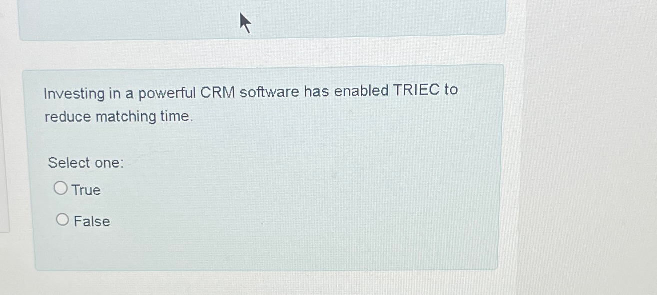 Solved Investing in a powerful CRM software has enabled | Chegg.com