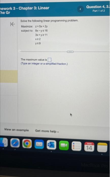 Solved Solve the following linear programming problem. | Chegg.com