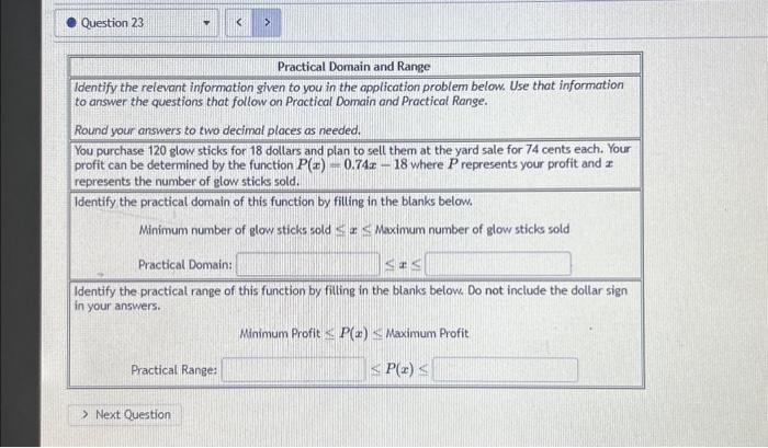 Solved Practical Domain and Range Identify the relevant | Chegg.com