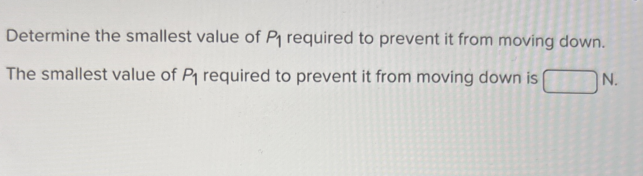 Solved Determine the smallest value of P1 ﻿required to | Chegg.com