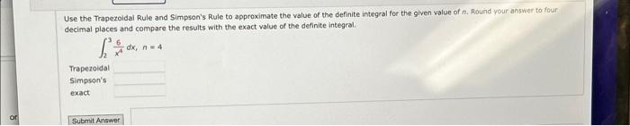 Solved Use the Trapezoidal Rule and Simpson's Rule to | Chegg.com
