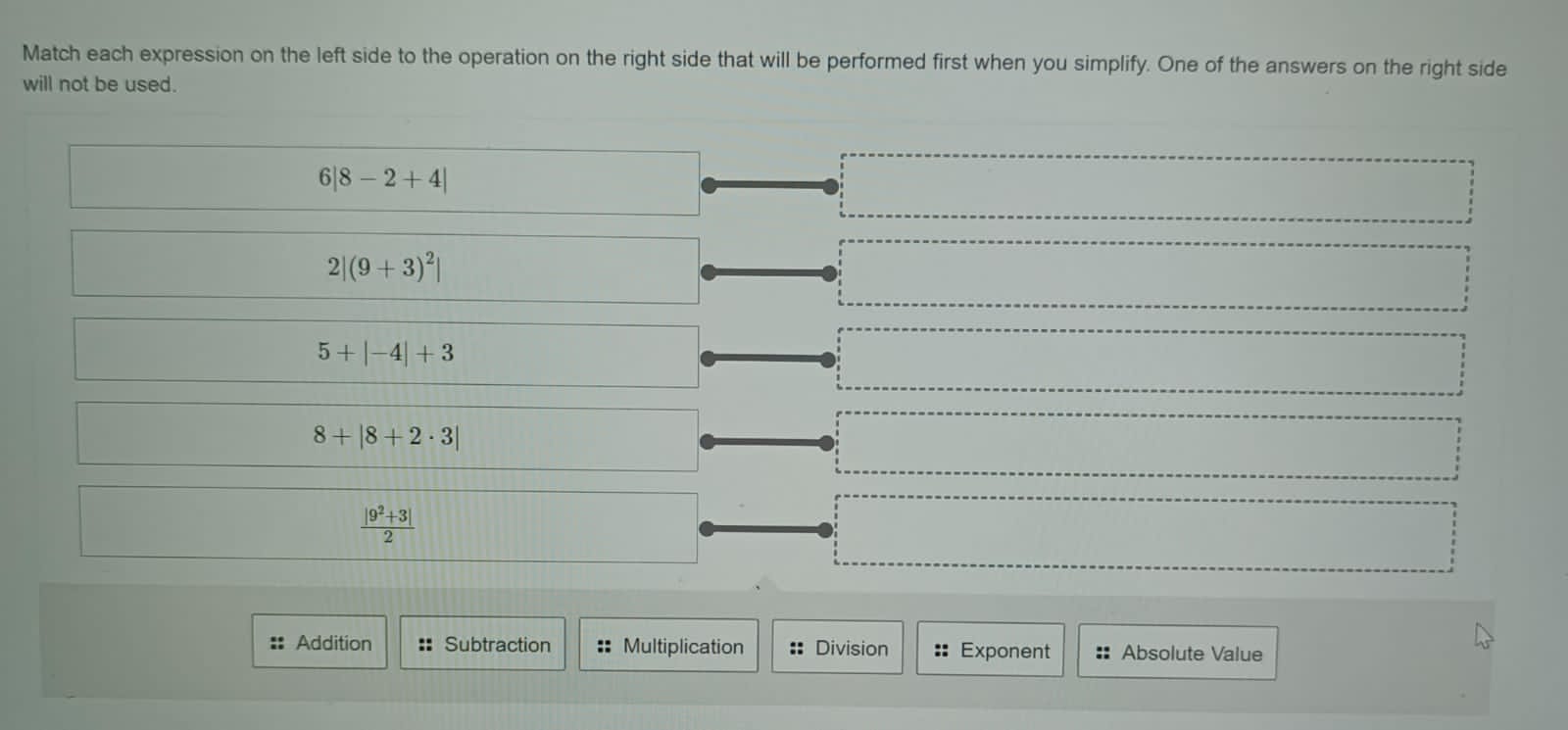 Solved Match each expression on the left side to the | Chegg.com