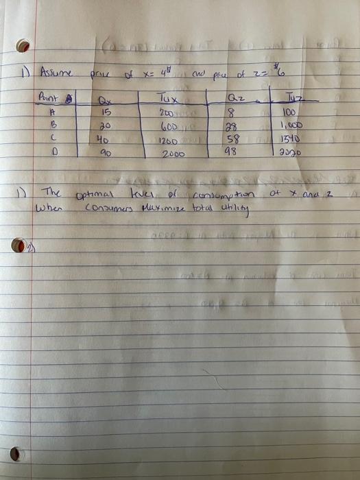 Solved 1) Assiume pruv of x=48 and proe of z= H/ 1) The | Chegg.com