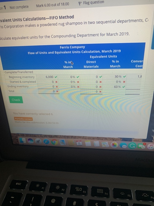 Solved Equivalent Units Calculations—FIFO Method Ferris | Chegg.com