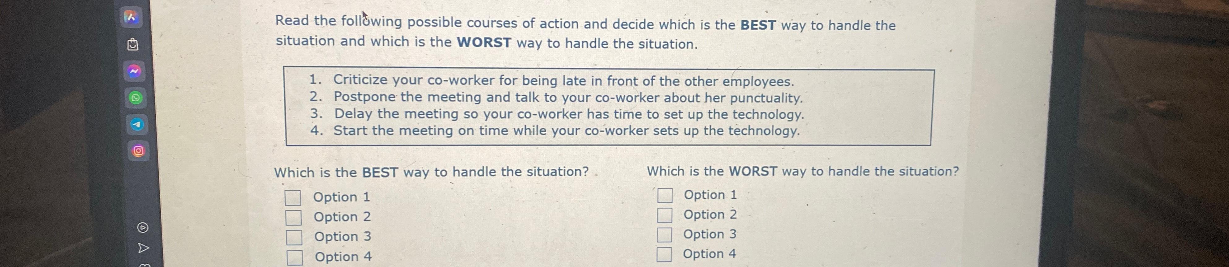 Solved Read the following possible courses of action and | Chegg.com