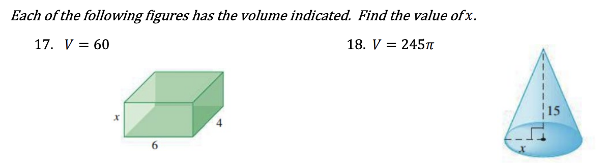 Solved Each of the following figures has the volume | Chegg.com