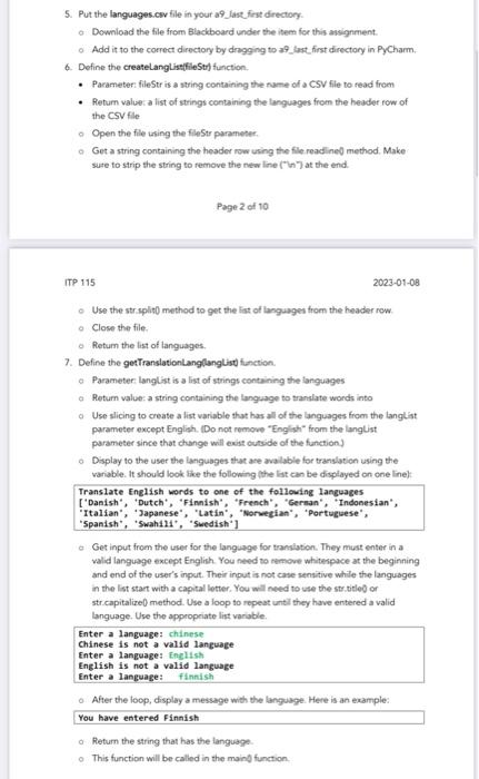 Solved The CSV file is not uploaded but please create the | Chegg.com