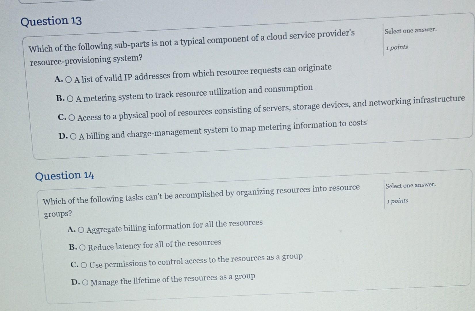 Solved Cloud computing is the delivery of computing as a ??? | Chegg.com