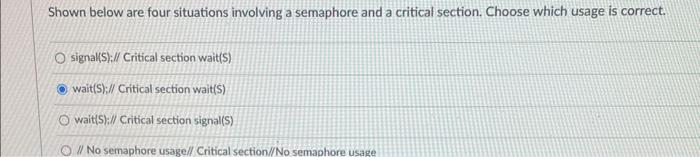 Solved Shown below are four situations involving a semaphore | Chegg.com