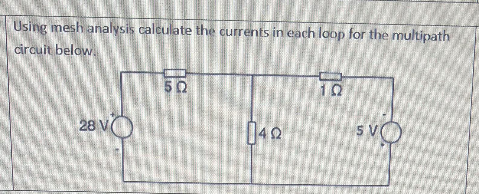 Solved Using mesh analysis calculate the currents in each | Chegg.com