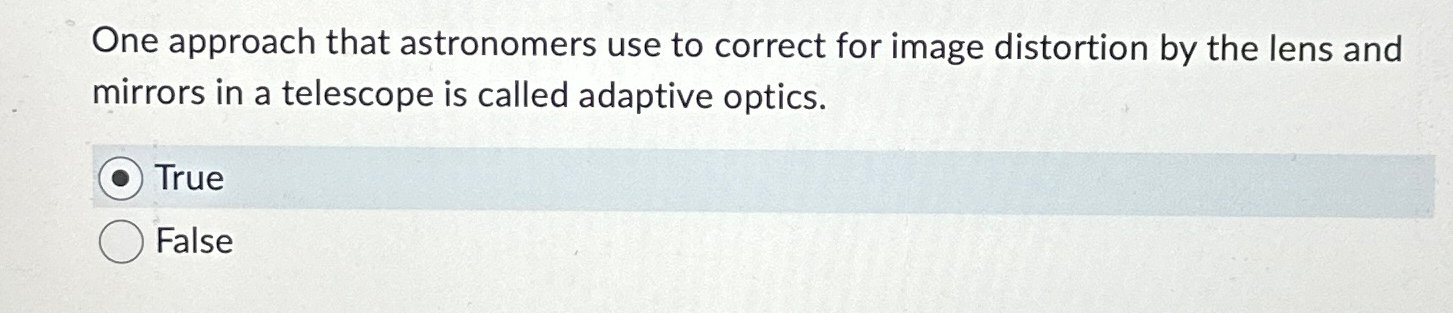 Solved One approach that astronomers use to correct for | Chegg.com