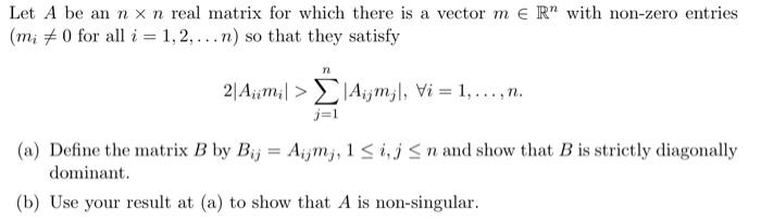 Solved Let \\( A \\) be an \\( n \\times n \\) real matrix | Chegg.com