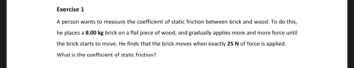 Solved Exercise 1A person wants to measure the coefficient | Chegg.com