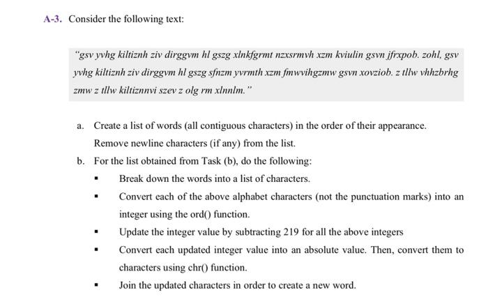 Solved “gsv yvhg kiltiznh ziv dirggvm hl gszg xlnkfgrmt | Chegg.com