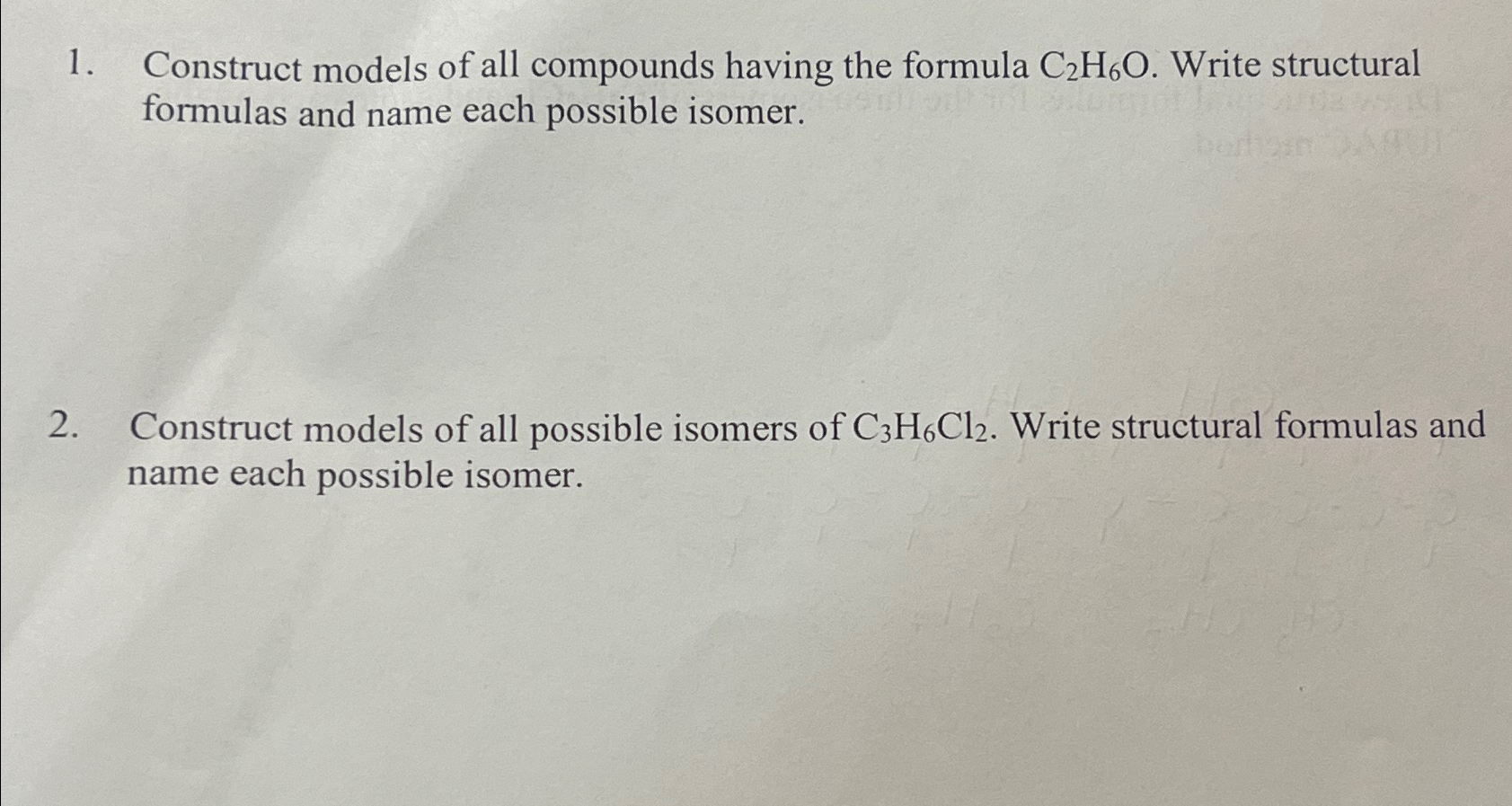 Solved Construct models of all compounds having the formula | Chegg.com