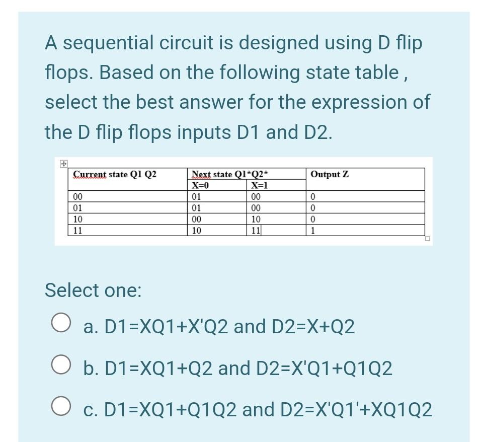 Solved A sequential circuit is designed using D flip flops. | Chegg.com