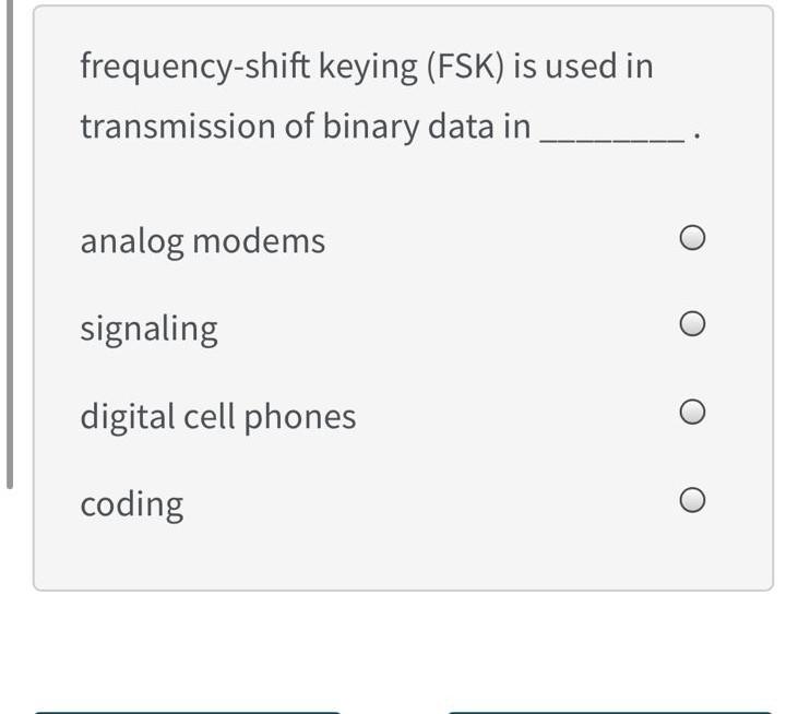 Solved frequency-shift keying (FSK) is used in transmission | Chegg.com