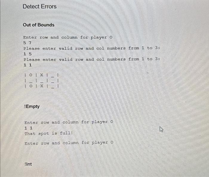Solved 1 Print Out The Game Start And Example 2 Print Out