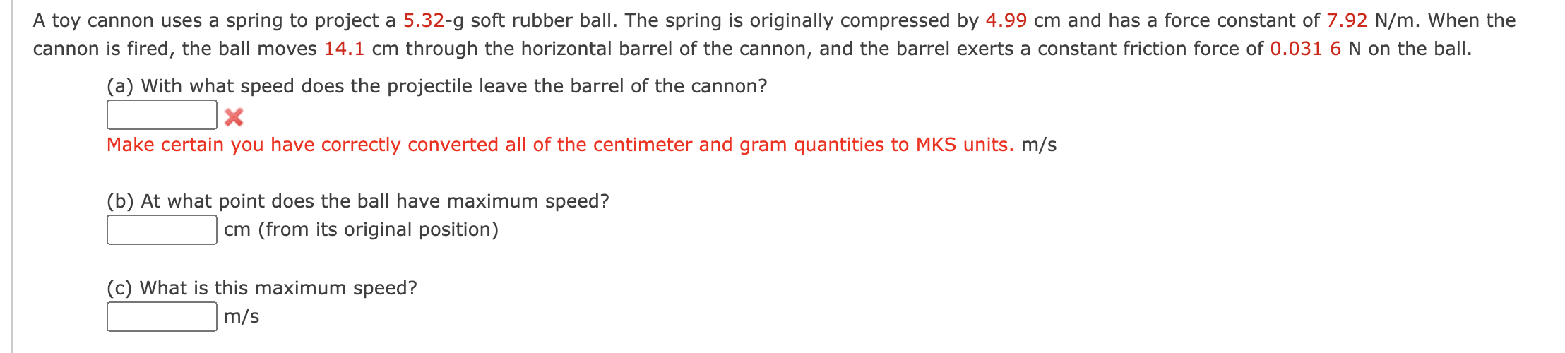 Solved A toy cannon uses a spring to project a 5.32-g ﻿soft | Chegg.com