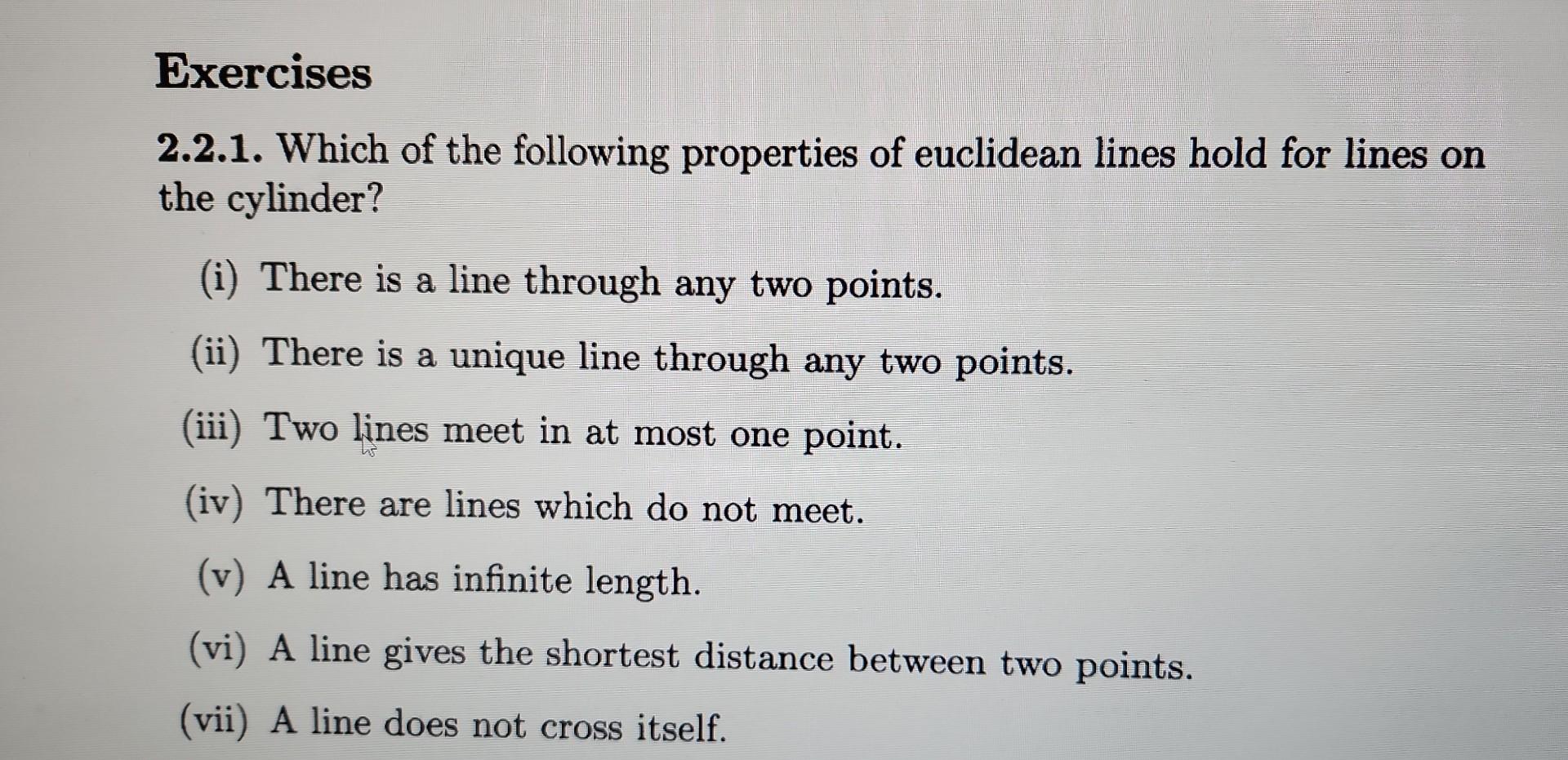 Solved 2.2.1. Which of the following properties of euclidean | Chegg.com