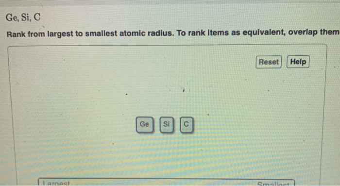 Solved Br, As, Se Rank from largest to smallest atomic | Chegg.com