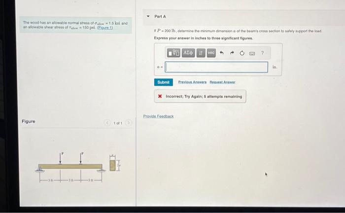 Solved The wood has an alowable normal strest ot σSs=−1.5ksi | Chegg.com