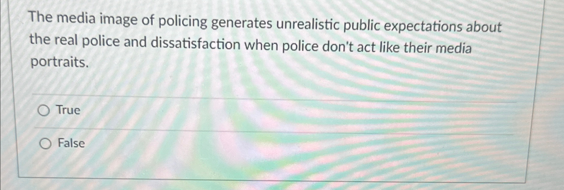 Solved The media image of policing generates unrealistic | Chegg.com