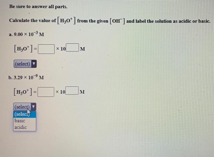 Solved Be sure to answer all parts. Calculate the value of | Chegg.com