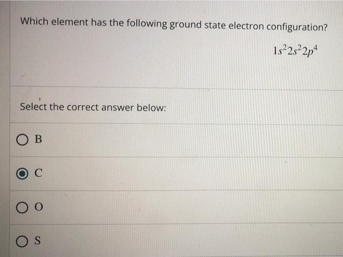 Solved Which Element Has The Following Ground State