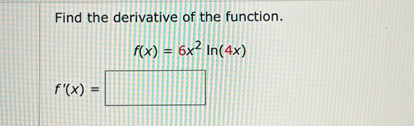 Solved Find the derivative of the | Chegg.com