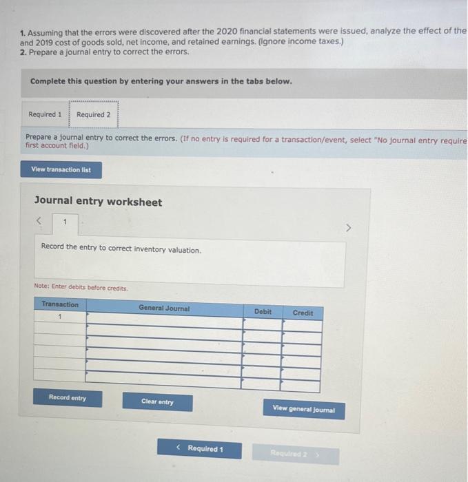 Solved Problem 9-15 (Algo) Inventory errors [LO9-7] You have | Chegg.com
