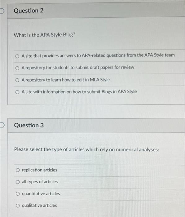 What is the APA Style Blog? A site that provides | Chegg.com
