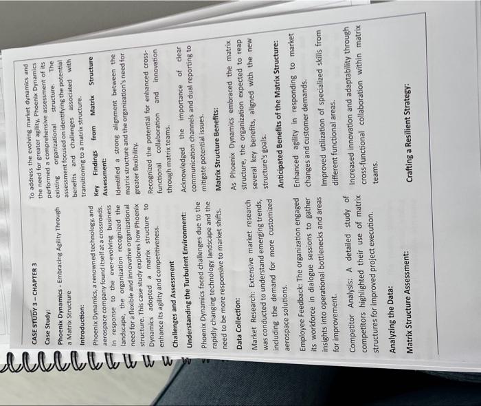 Solved CASE STUDY 3 -CHAPTER 3 Case Study: Phoenix Dynamies | Chegg.com