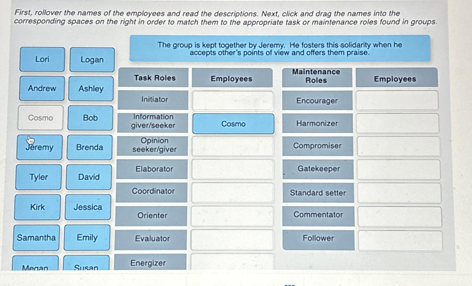 First, rollover the names of the employees and read | Chegg.com