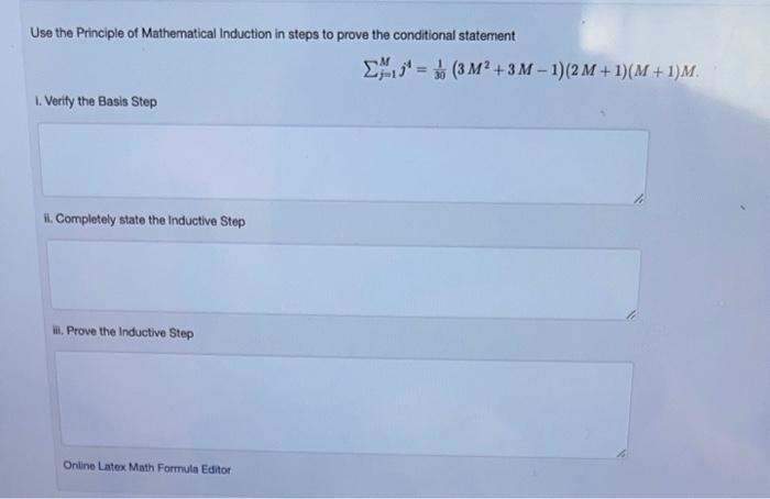 Solved Use the Principle of Mathematical Induction in steps | Chegg.com