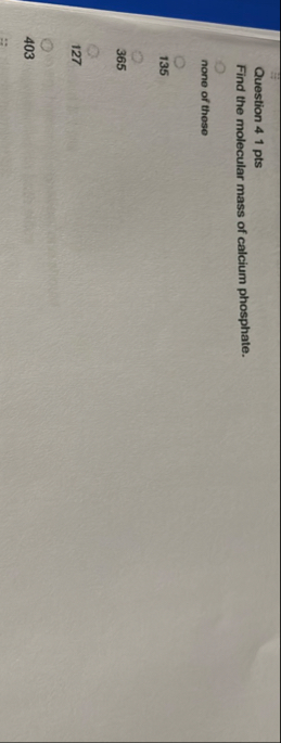 Solved Question 41 ﻿ptsFind the molecular mass of calcium | Chegg.com