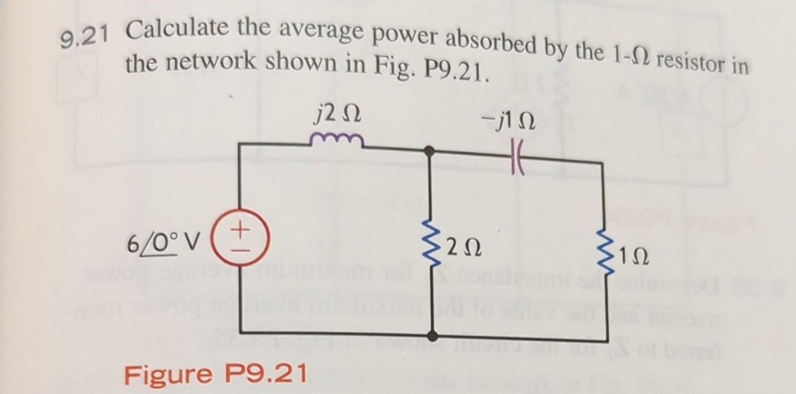 Solved 9.21 Calculate the average power absorbed by the 1−Ω | Chegg.com