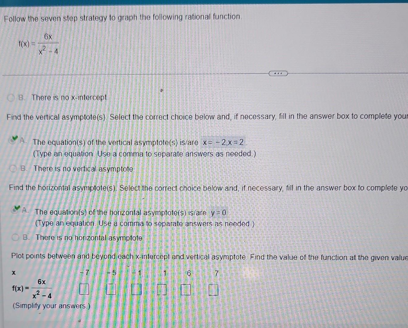 Solved Follow the seven step strategy to graph the following | Chegg.com