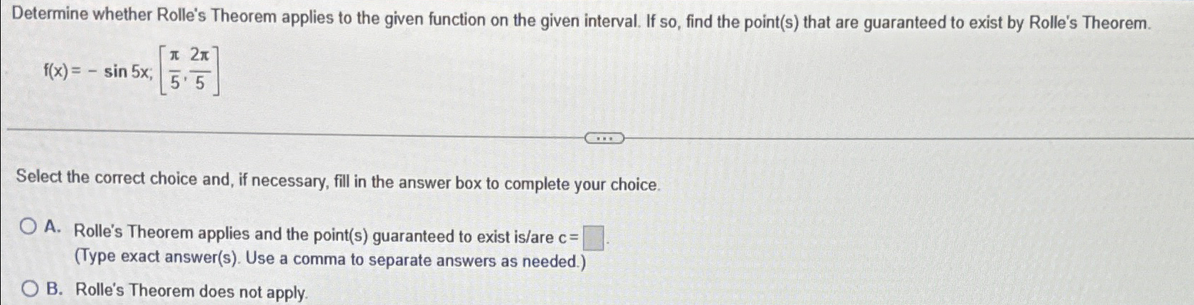 Solved Determine whether Rolle's Theorem applies to the | Chegg.com