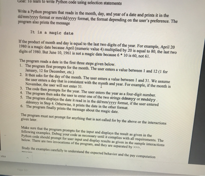 Solved Goal To Learn To Write Python Code Using Selection 6345