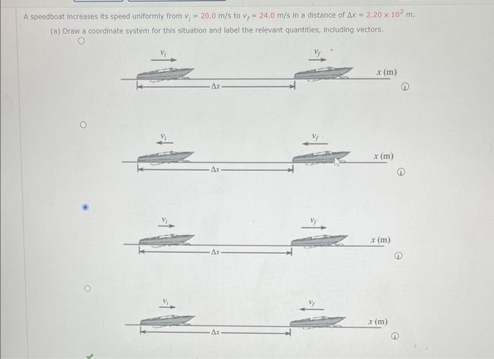 Solved A speedboat. increases its speed uniformly from | Chegg.com