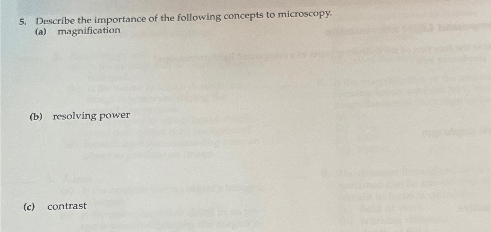 Solved Describe the importance of the following concepts to | Chegg.com