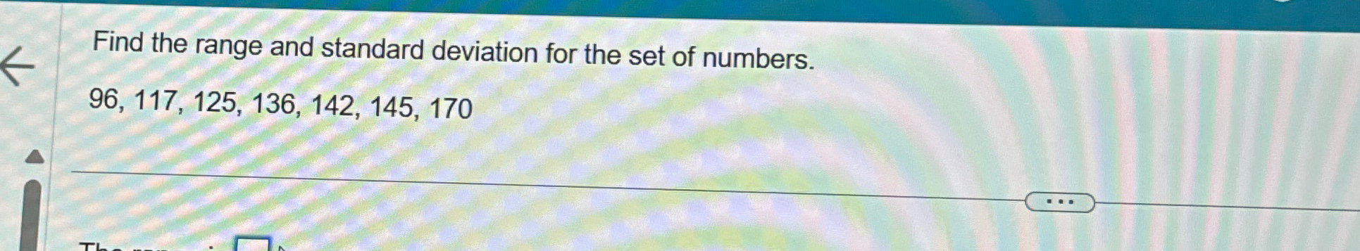 Solved Find the range and standard deviation for the set of | Chegg.com