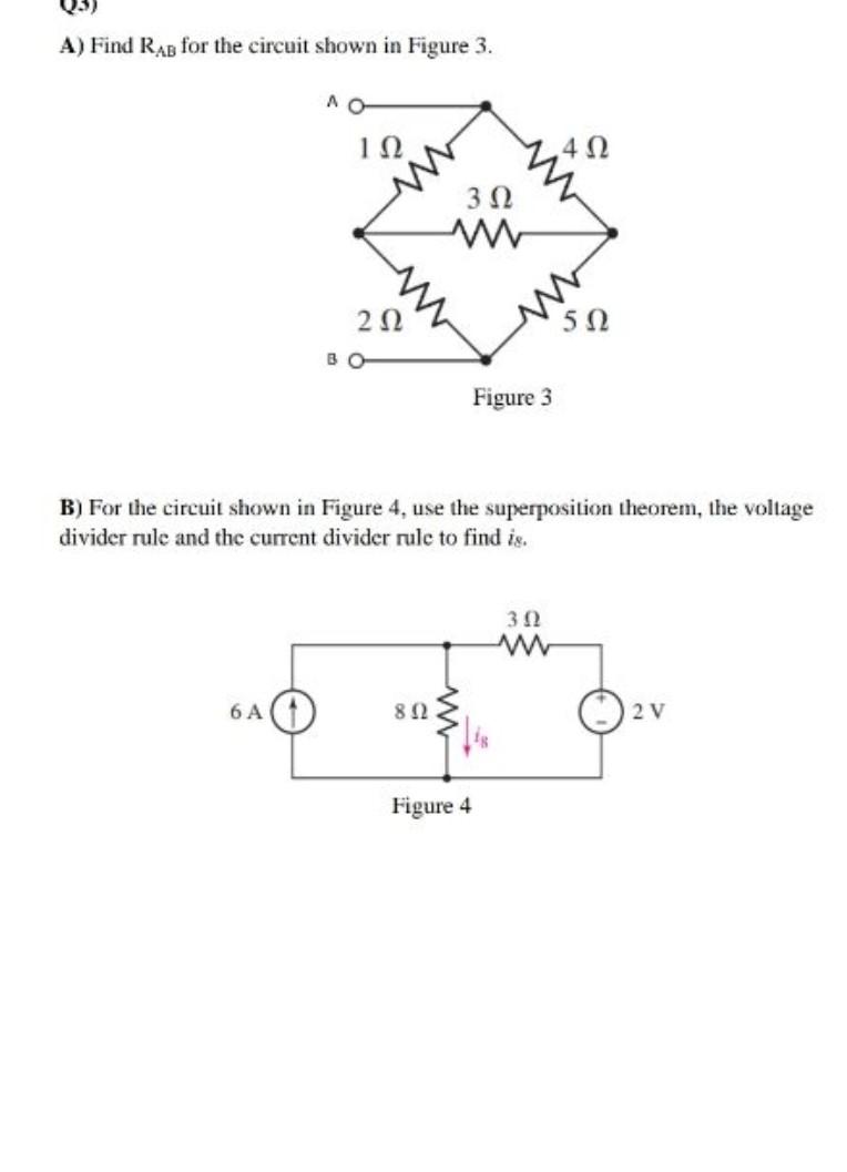 Solved A) Find RaB for the circuit shown in Figure 3. 1Ω 4 Ω | Chegg.com