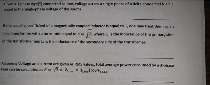 Solved Given a 3-phase wye(Y) connected source, voltage | Chegg.com