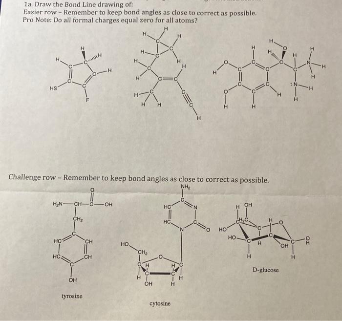 Solved 1a. Draw the Bond Line drawing of: Easier row - | Chegg.com