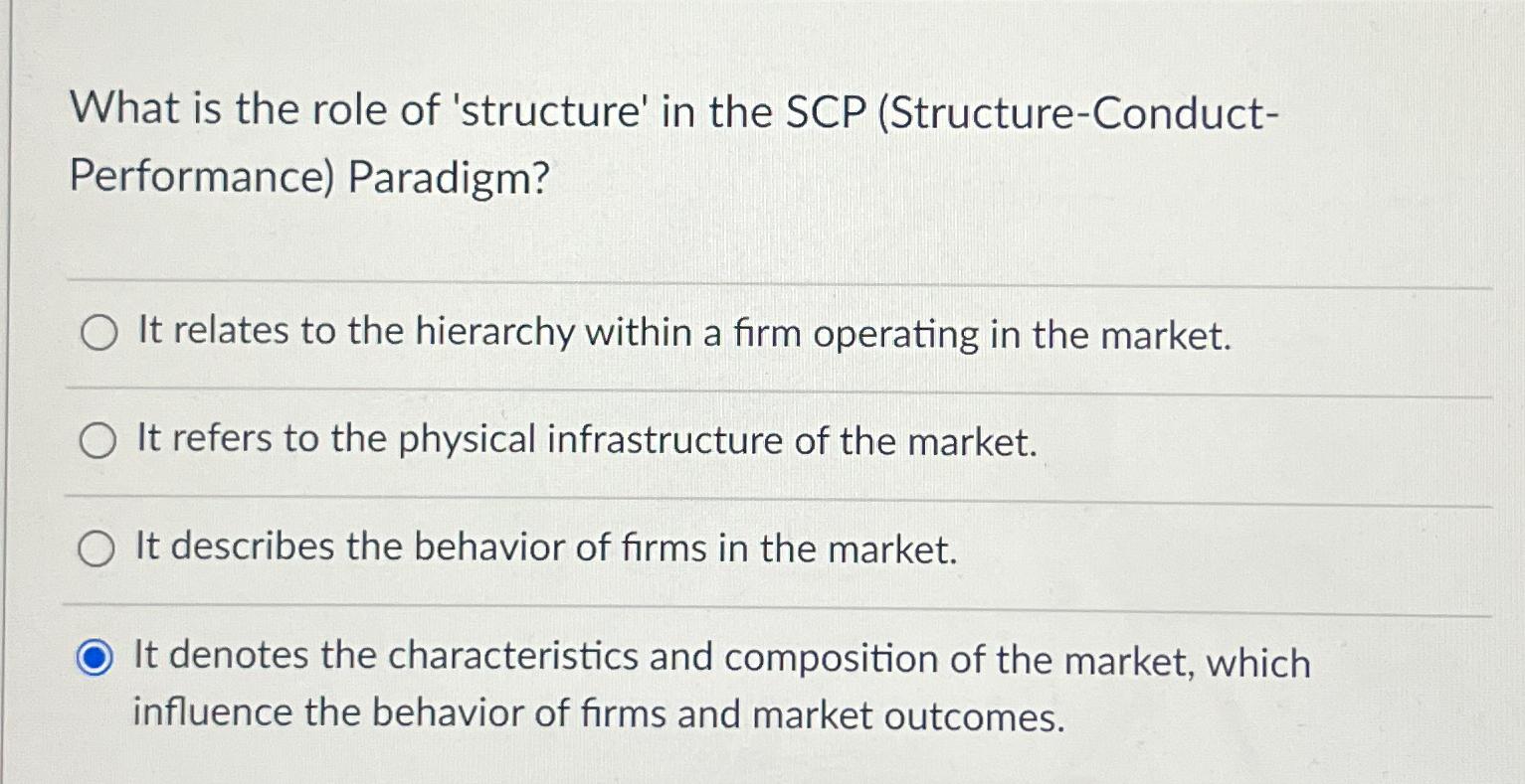 Solved What is the role of 'structure' in the SCP | Chegg.com