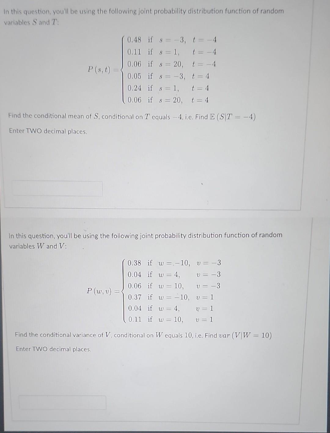 Solved In this question, you'll be using the following joint | Chegg.com
