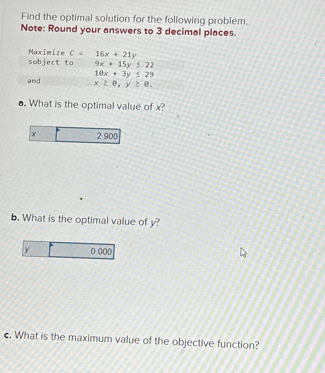 Solved Find the optimal solution for the following | Chegg.com