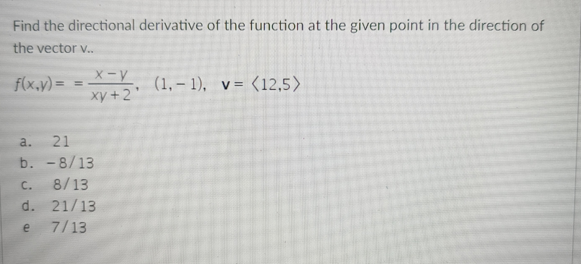 Solved Find the directional derivative of the function at | Chegg.com